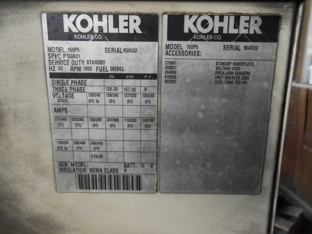 Generator data plate | Wreckett Pty Ltd